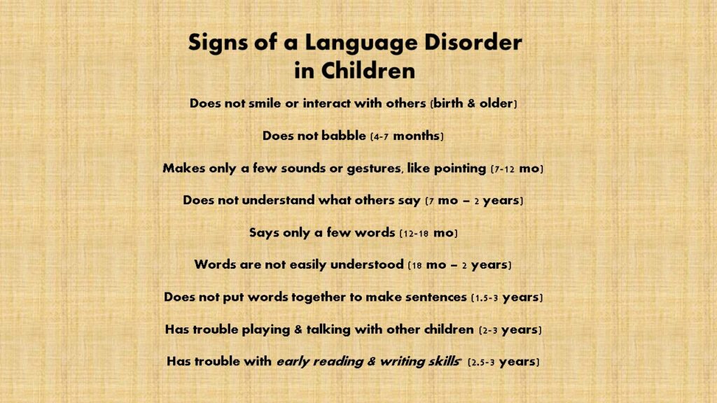 Signs of a Language Disorder in Children - Speechcenter, LLC.