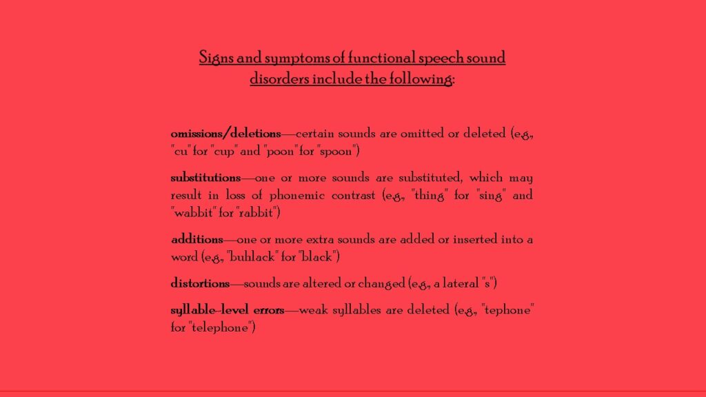 Functional Speech Sound Disorders - Speechcenter, LLC.
